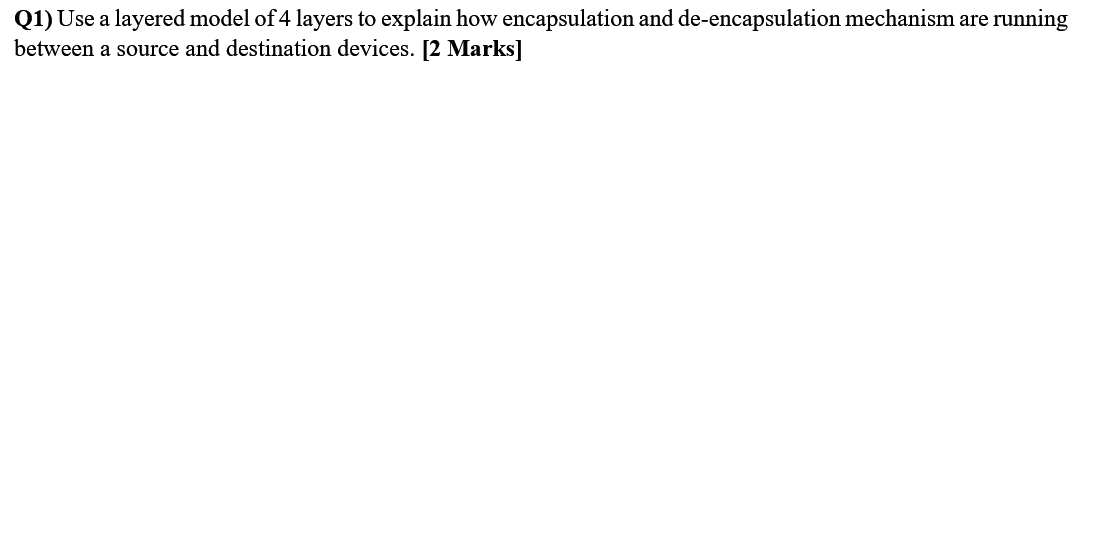 Solved Q1) Use a layered model of 4 layers to explain how | Chegg.com