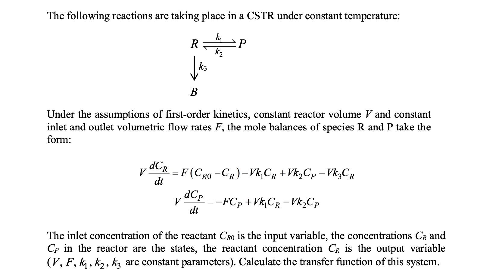 Solved 6.13 Consider a constant-volume continuous stirred | Chegg.com