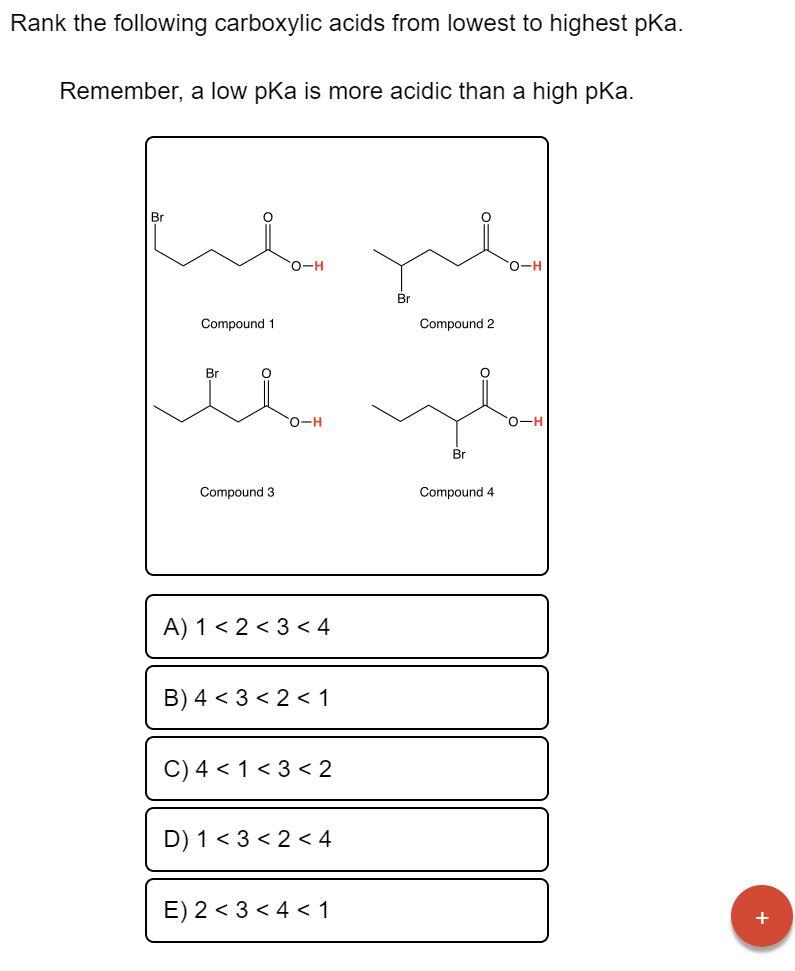 Solved Rank the following carboxylic acids from lowest to | Chegg.com