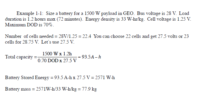 Solved 5. Using the example 1-1 on sizing a battery, only | Chegg.com