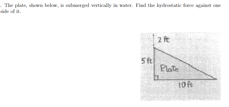 Solved The plate, shown below, is submerged vertically in | Chegg.com