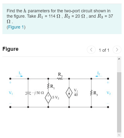 Solved Find the h parameters for the two-port circuit shown | Chegg.com