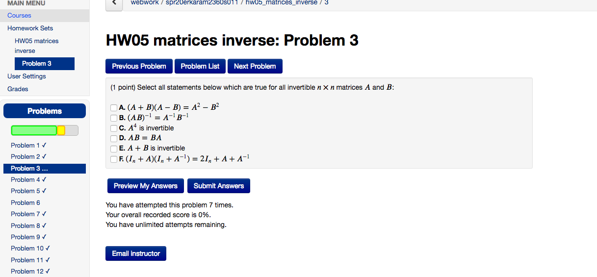 Solved MAIN MENU webwork / spr2Uerkaram23608011/ | Chegg.com