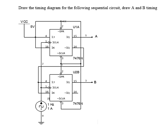 Solved Draw the timing diagram for the following sequential | Chegg.com