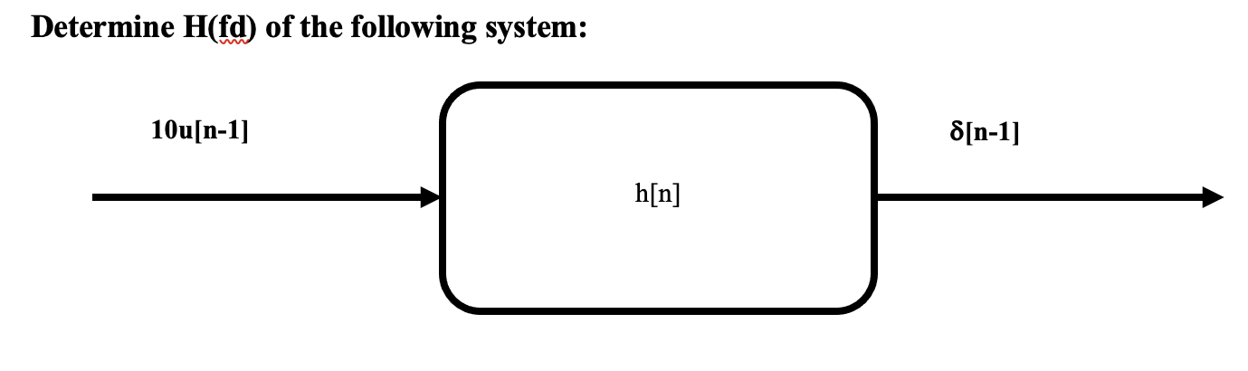 Determine H(fd) of the following system: | Chegg.com