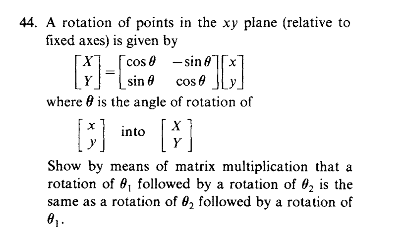 Solved 14. A rotation of points in the xy plane (relative to | Chegg.com