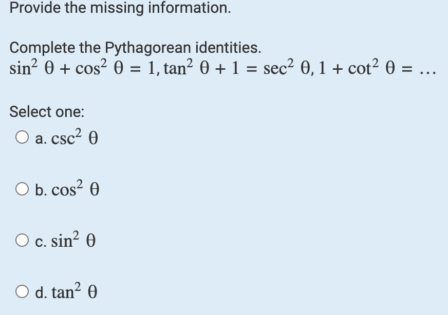 Solved Provide the missing information. Complete the | Chegg.com