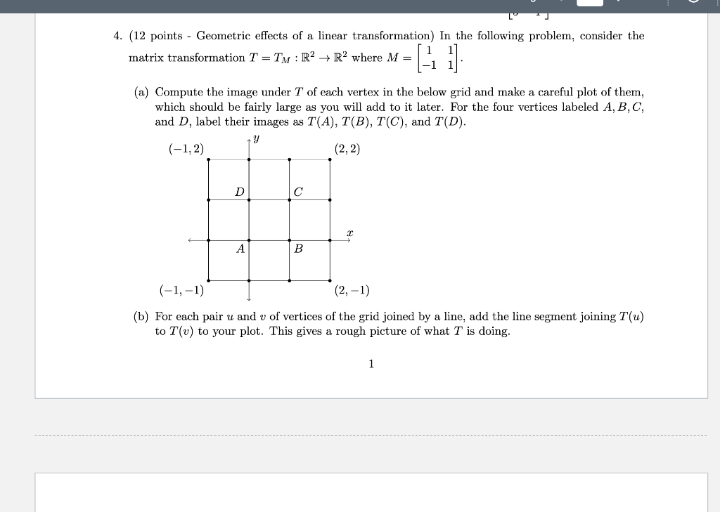 Solved 4. (12 points - Geometric effects of a linear | Chegg.com