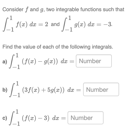 Solved Consider f and g, two integrable functions such that | Chegg.com