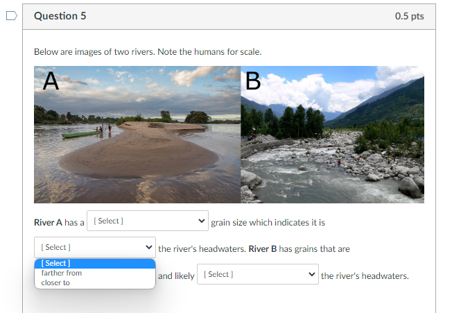 Solved Below are images of two rivers. Note the humans for | Chegg.com