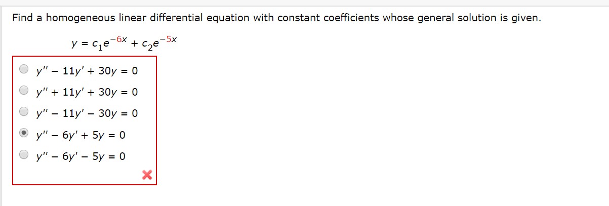 Solved Find a homogeneous linear differential equation with | Chegg.com