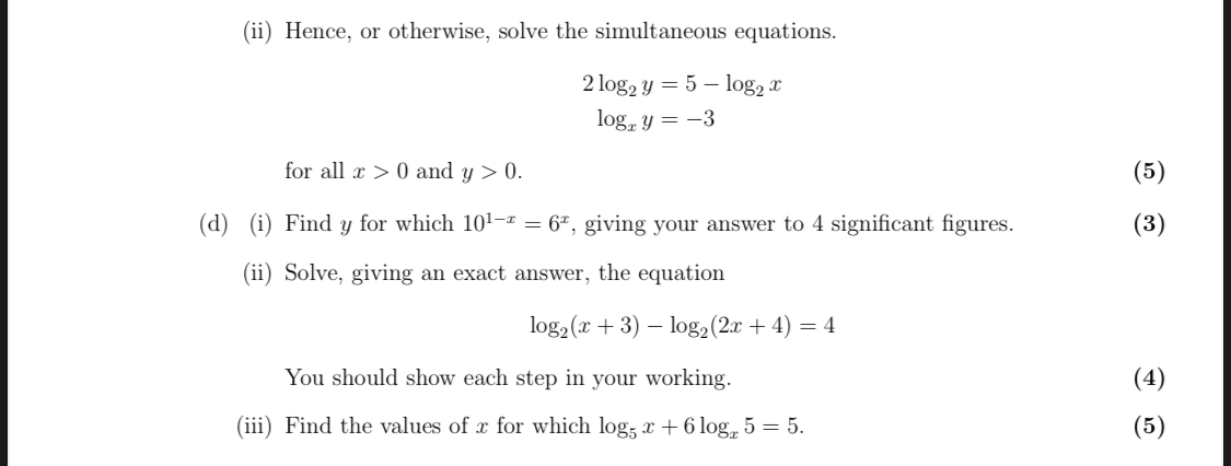 Solved (c) Use algebra to solve the simultaneous equations | Chegg.com