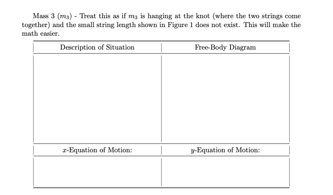 Solved 6.1 PART I: Static Hanging Masses In Figure 1, an | Chegg.com