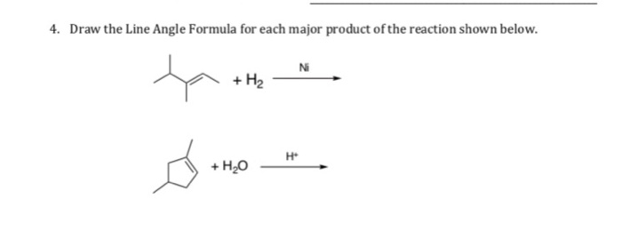 Solved Draw the Line Angle Formula for each major product of | Chegg.com