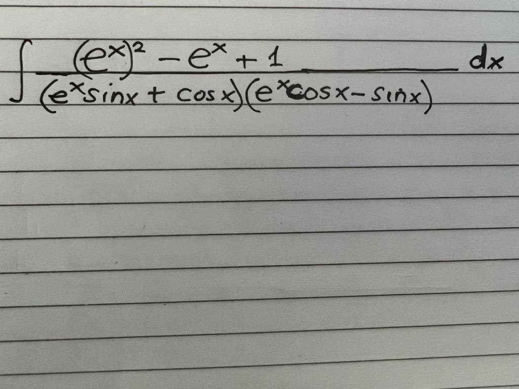 Solved ∫(exsinx+cosx)(excosx−sinx) | Chegg.com