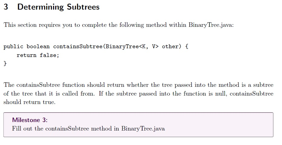 3 Determining Subtrees This section requires you to | Chegg.com