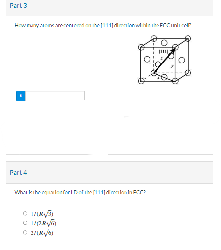Solved How many atoms are centered on the [111] direction | Chegg.com