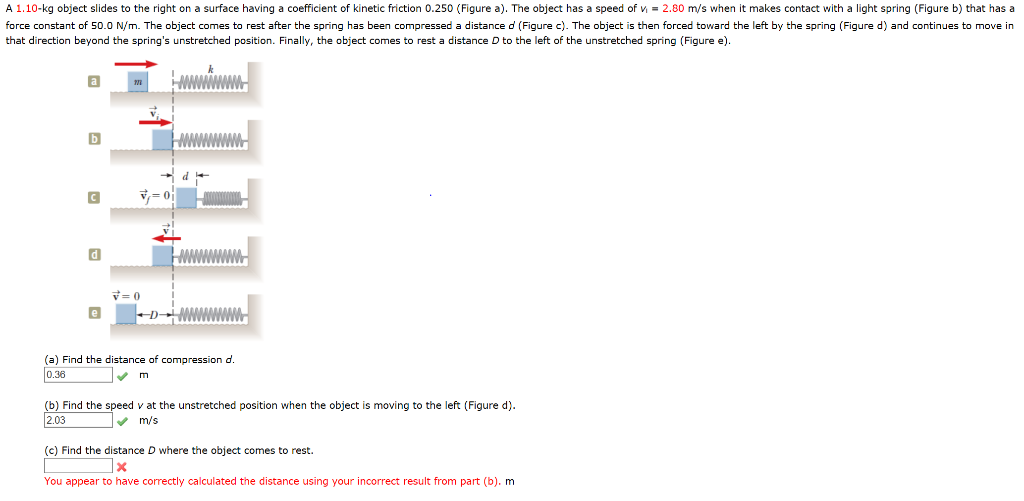Solved A 1.10-kg object slides to the right on a surface | Chegg.com