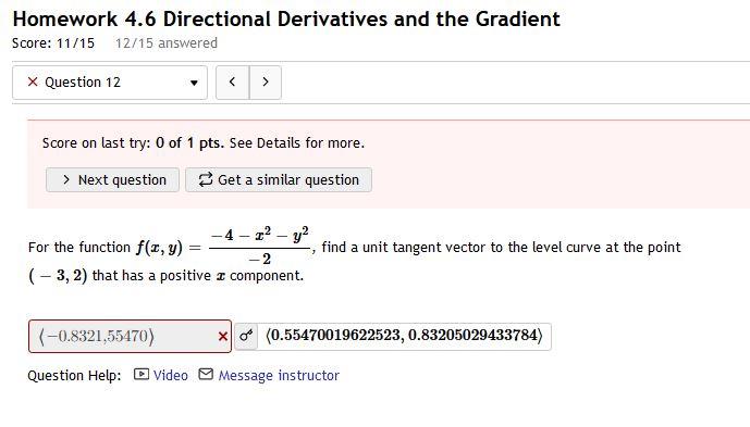 Solved Homework 4.6 Directional Derivatives and the Gradient | Chegg.com