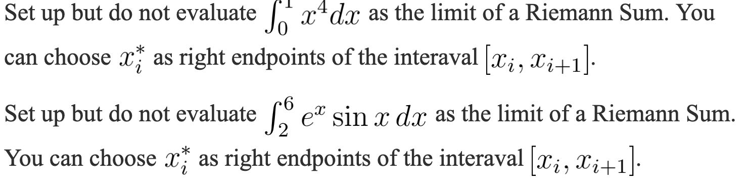 Solved Set up but do not evaluate 61 x+dx as the limit of a | Chegg.com