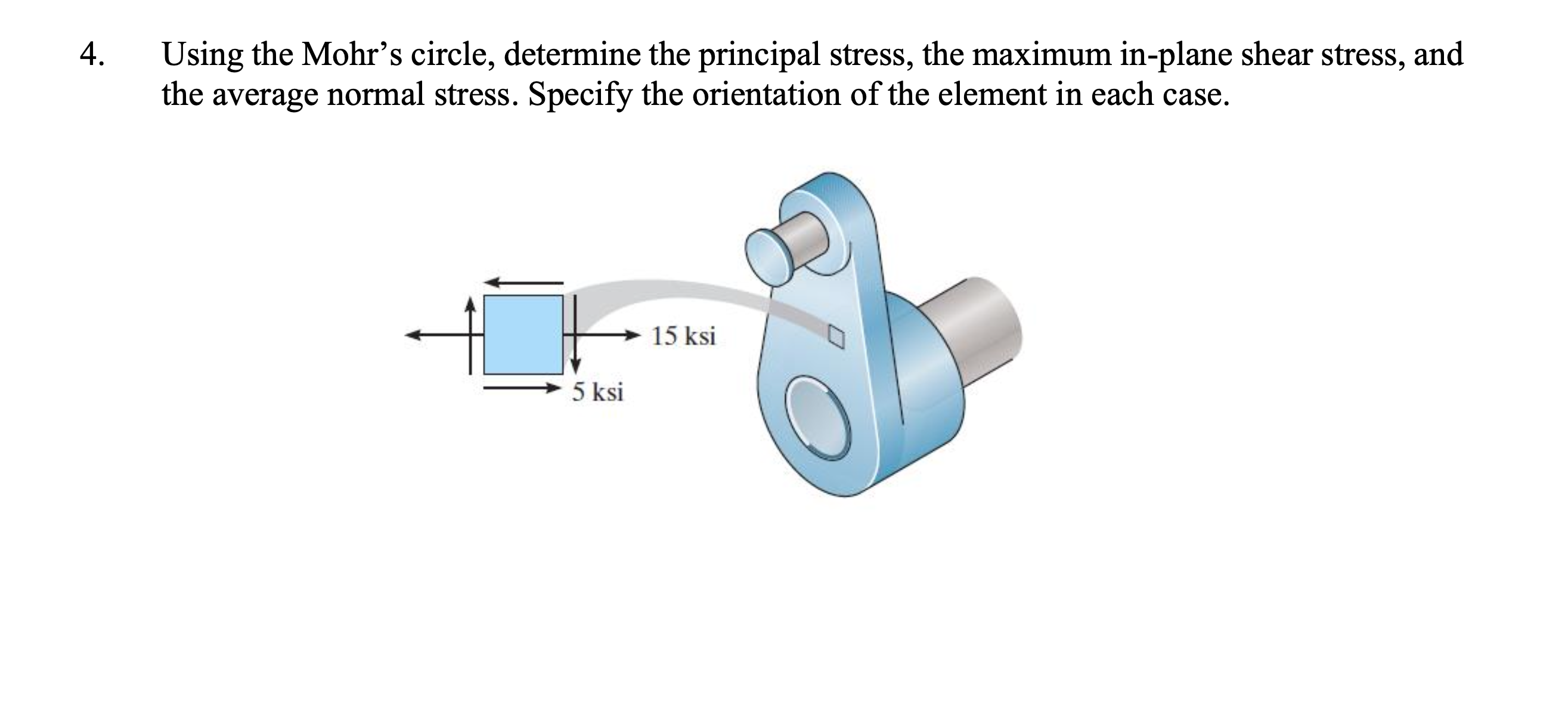 Solved 4. ﻿Using the Mohr's circle, determine the principal | Chegg.com