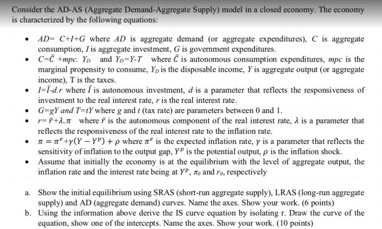 Solved Consider the AD-AS (Aggregate Demand-Aggregate | Chegg.com
