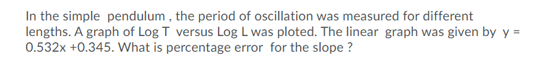 Solved In the simple pendulum , the period of oscillation | Chegg.com