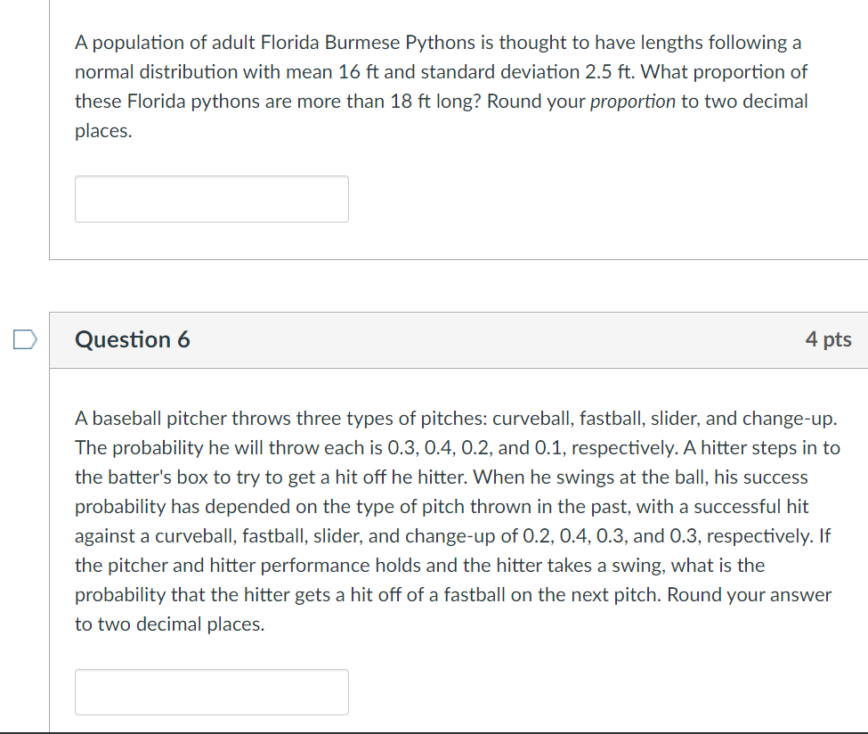 Solved A population of adult Florida Burmese Pythons is | Chegg.com