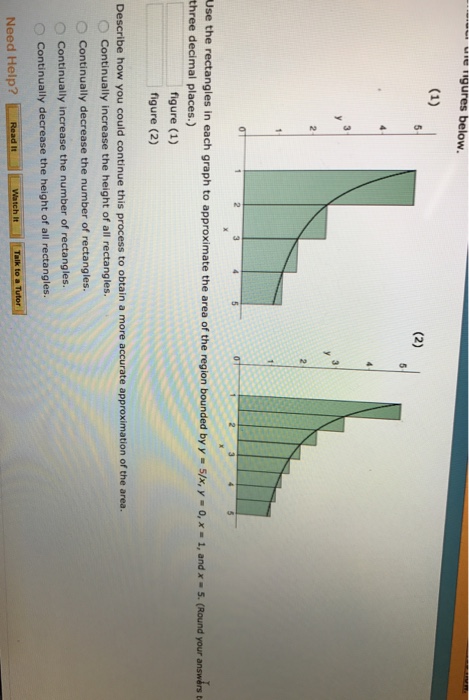 Solved Use the rectangles in each graph to approximate the | Chegg.com