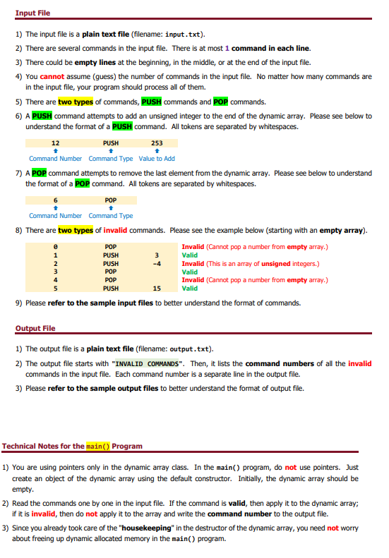 Assignment 9 - Invalid Commands Program Overview In | Chegg.com