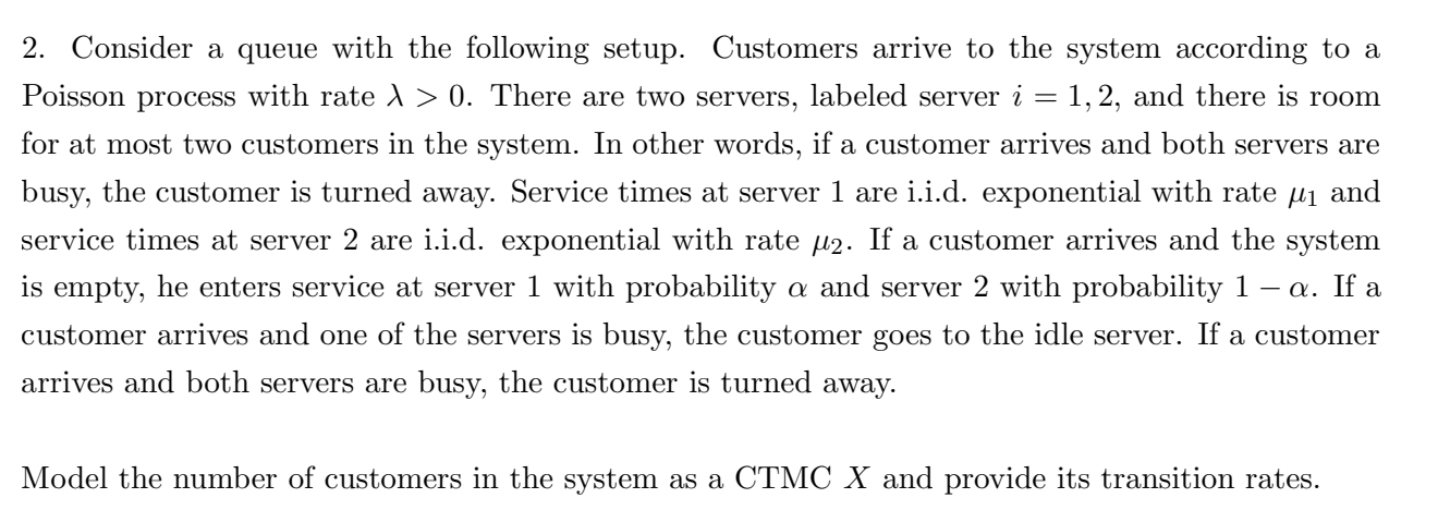 2. Consider a queue with the following setup. | Chegg.com
