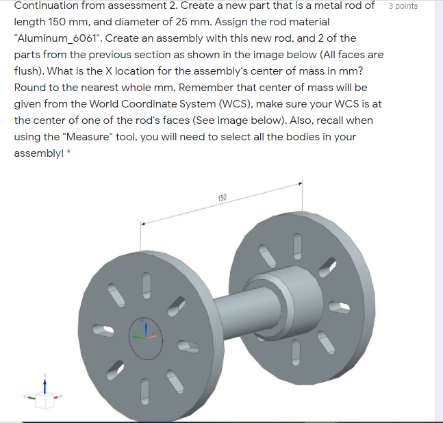 Solved Continuation from assessment 2. Create a new part | Chegg.com