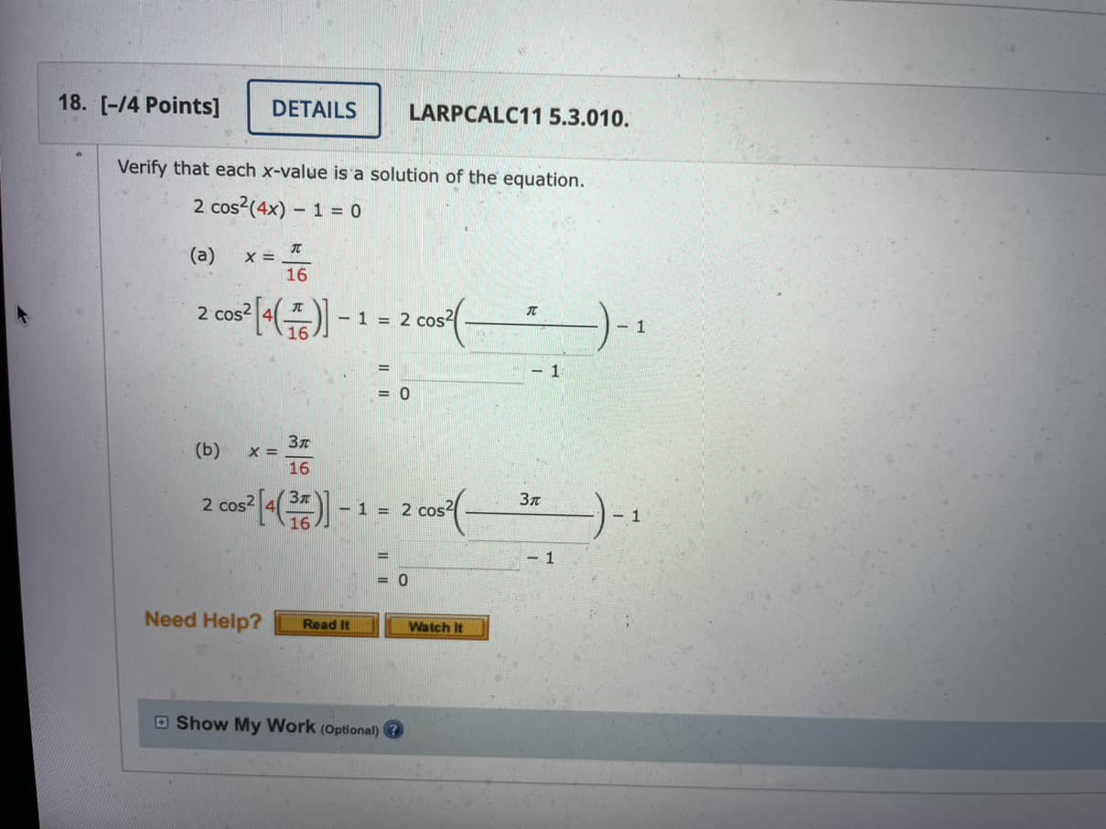 Verify that each x-value is a solution of the | Chegg.com