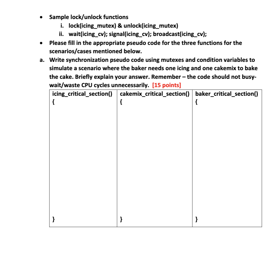 Solved 6. A virtual bakery has three threads representing | Chegg.com