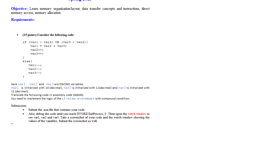 Solved Objective: Learn memory organization/layout, data | Chegg.com