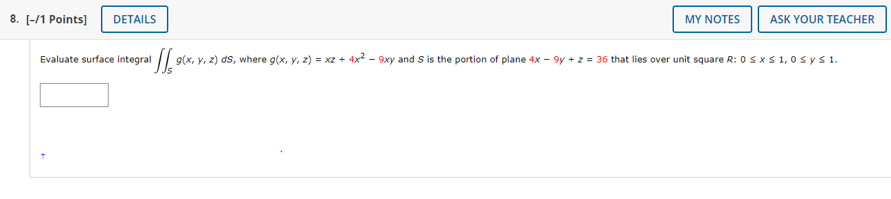 Solved Evaluate surface integral ∬Sg(x,y,z)ds, where | Chegg.com