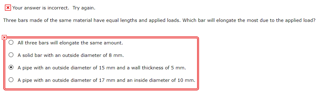 Solved Axial deformation in a bar loaded in the axial | Chegg.com
