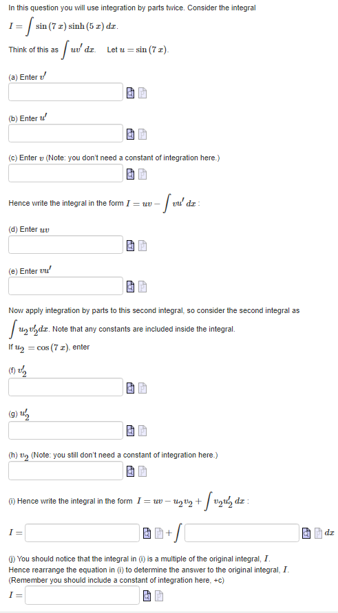 Solved In this question you will use integration by parts | Chegg.com