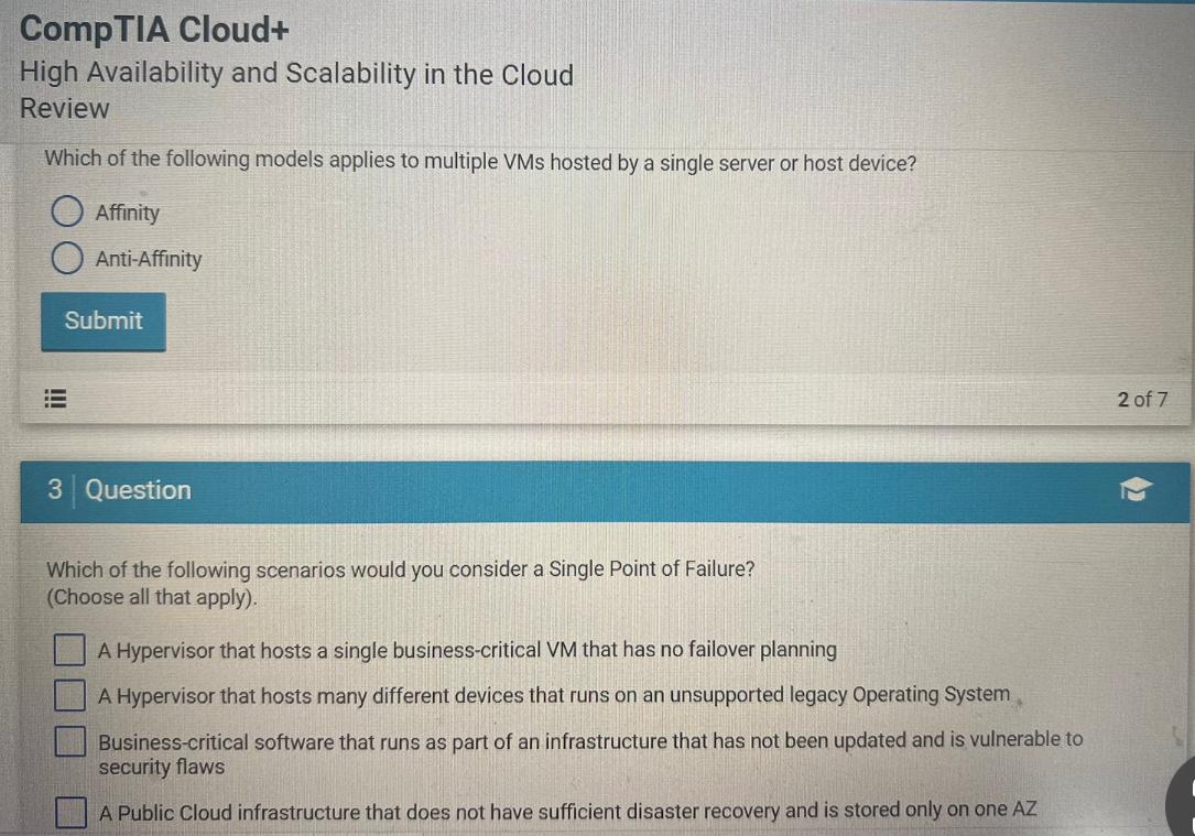 Solved Which of the following models applies to multiple VMs | Chegg.com