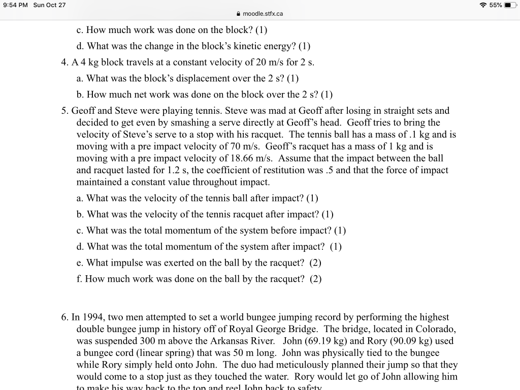 Solved 9:54 PM Sun Oct 27 55% 0 moodle.stfx.ca c. How much | Chegg.com