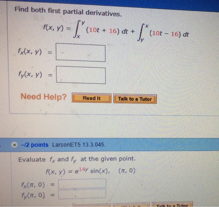 Solved Find both first partial derivatives | Chegg.com