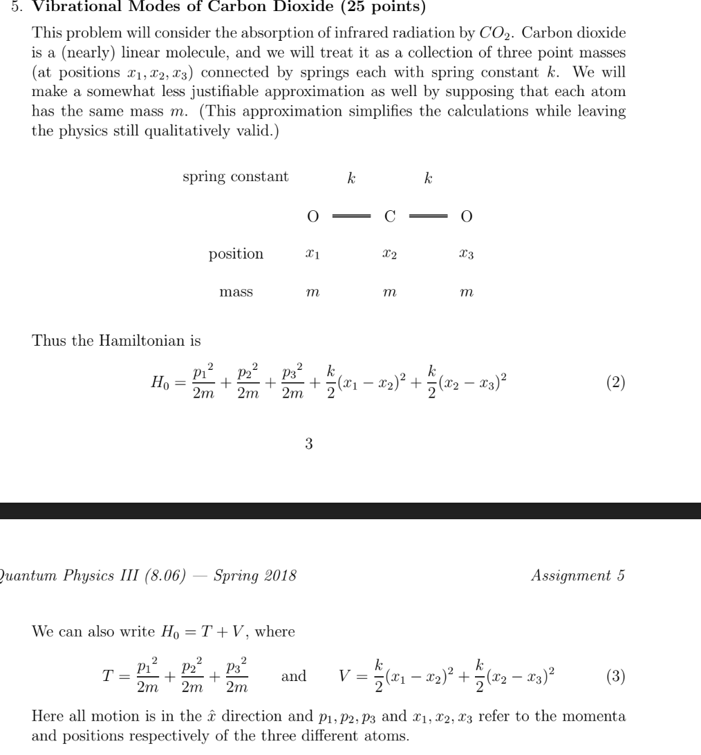 Solved 5. Vibrational Modes of Carbon Dioxide ( 25 points) | Chegg.com