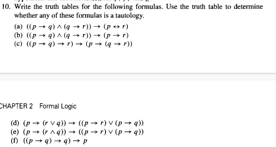 Solved 10. Write the truth tables for the following | Chegg.com
