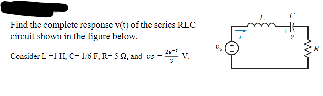 Solved Find the complete response v(t) of the series RLC | Chegg.com