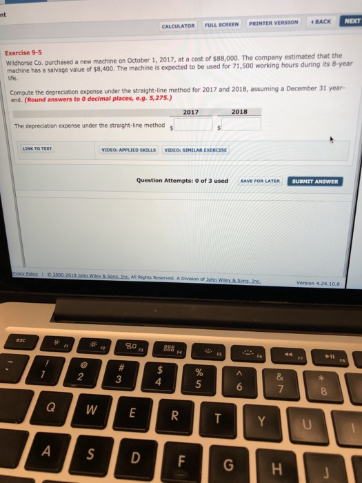 Solved nt CALCULATOR FULL SCREEN PRINTER VERSION BACK | Chegg.com