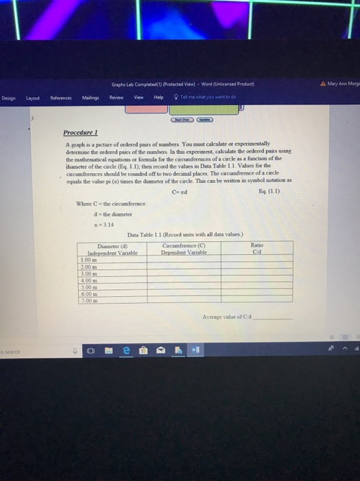 Solved Graphs Lab Completed(T) Protected View)-Word | Chegg.com