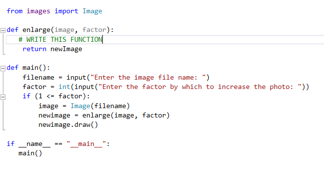 Solved Asked To Create A Python Function Enlarge As Shown Chegg