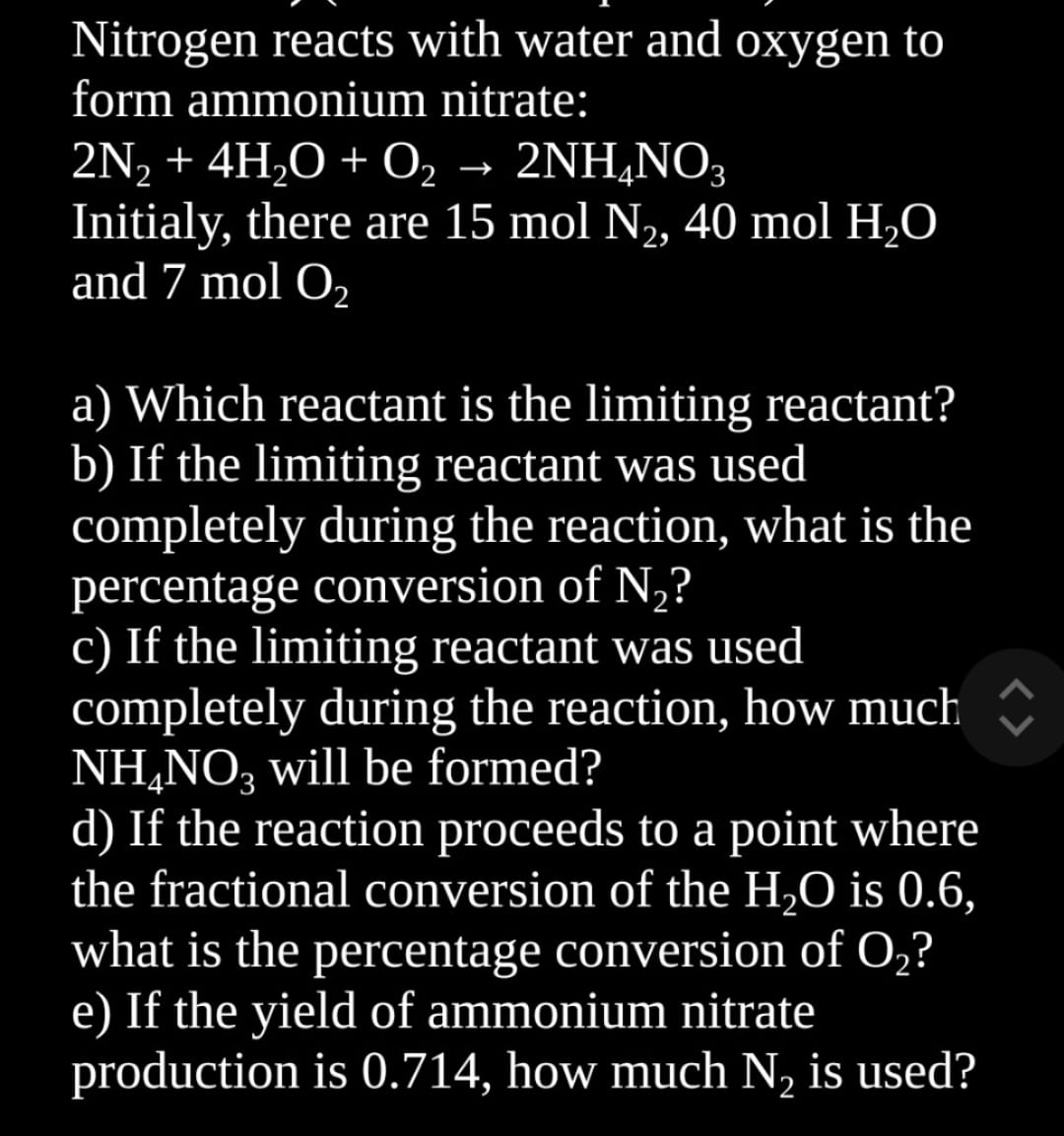 Solved Nitrogen reacts with water and oxygen to form | Chegg.com