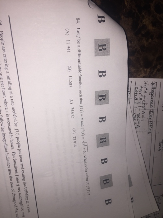 Solved 84. Let fbe a differentiable function such that | Chegg.com
