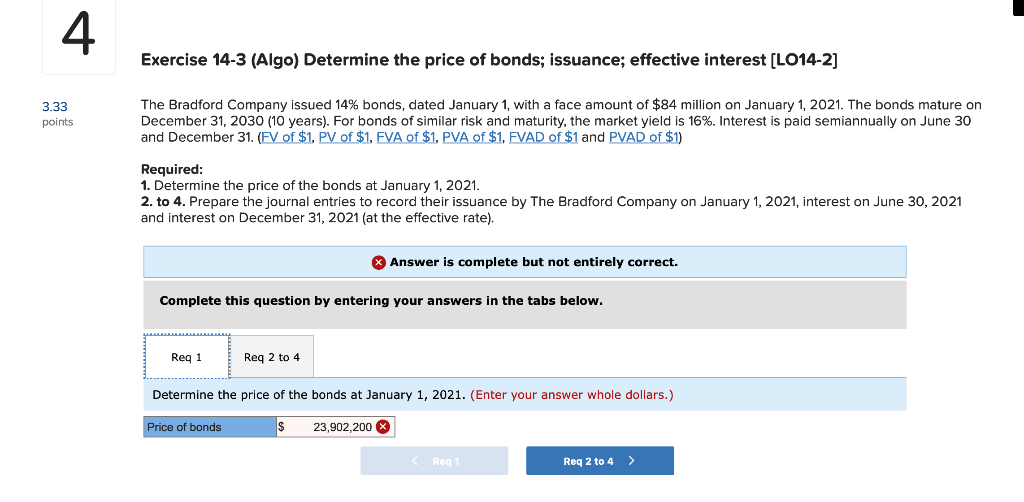 Solved Exercise 14-3 (Algo) Determine the price of bonds; | Chegg.com